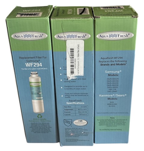 Lot (3) Aqua Fresh WF294 Replacement Samsung Refrigerator Water Filters ...