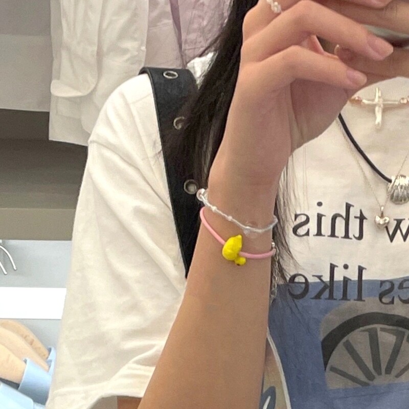 Elegant Glass Duck Chain Bracelets Charming String Rope Wristband ...