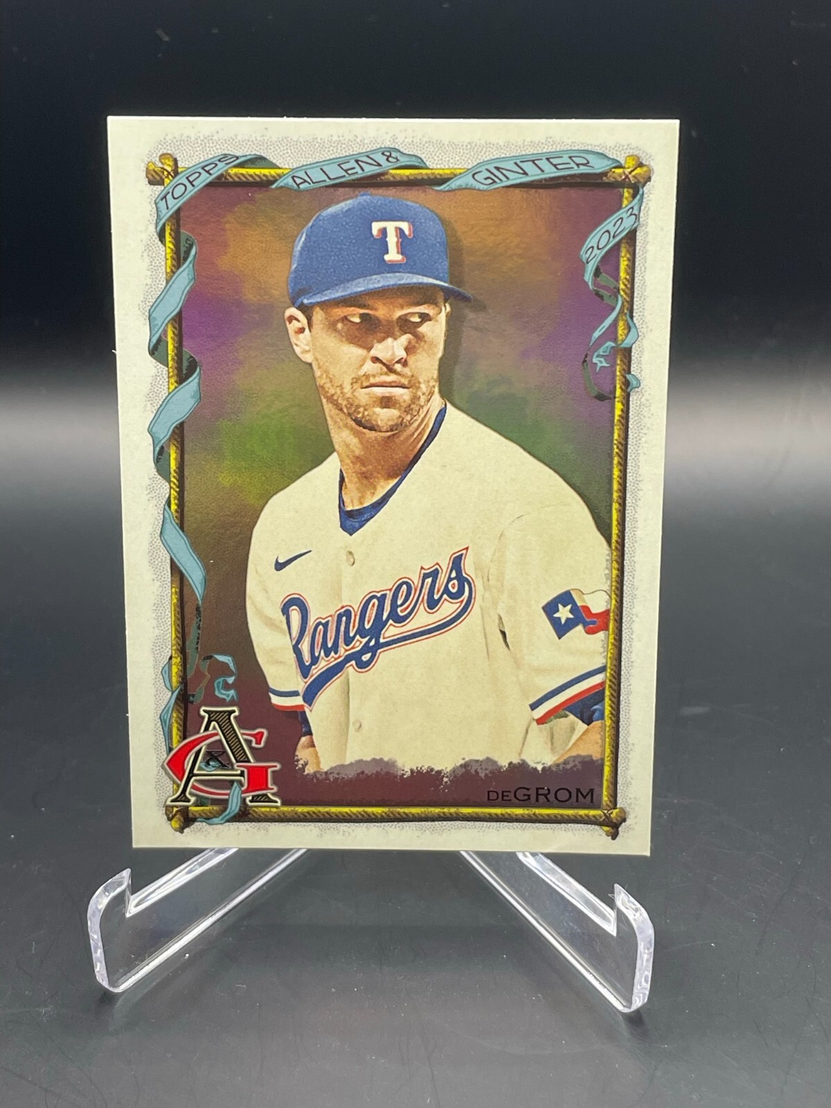 2023 Topps Allen & Ginter Jacob deGrom #42 Silver Portrait Hot Box ...