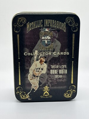 Babe Ruth 1995 Metallic Impressions Cooperstown 5- Metal Card Set in ...