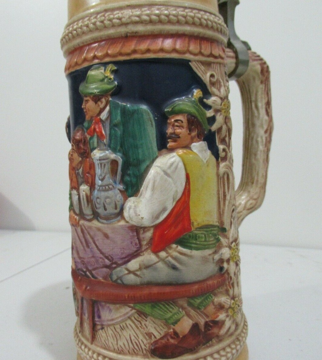 Vintage Antique German Stein, Beer Drinking: "Froh Beim Bier, Das ...