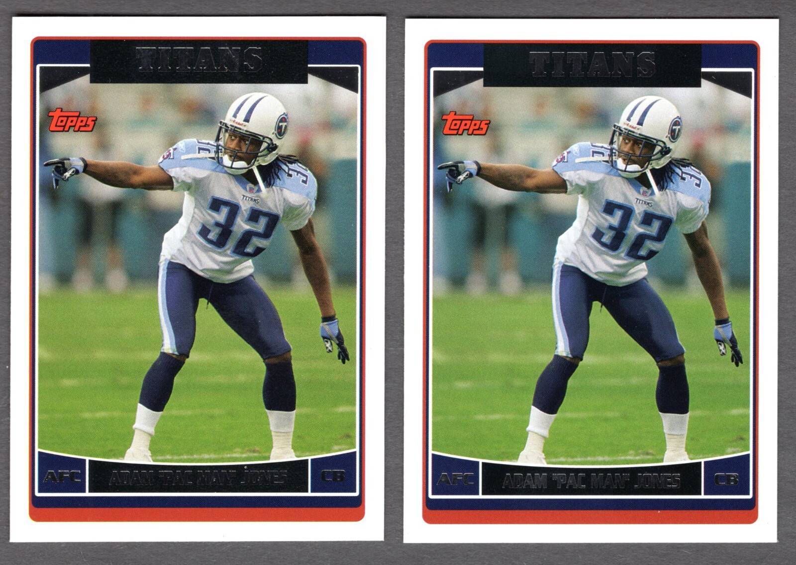 (2) 2006 TOPPS ADAM 'PAC MAN' JONES CARD #38 LOT **NM-MT** TENNESSEE ...