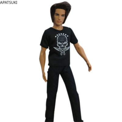 Black Skull 1/6 Doll Clothes For Ken Boy Doll Outfits Base T-shirt ...