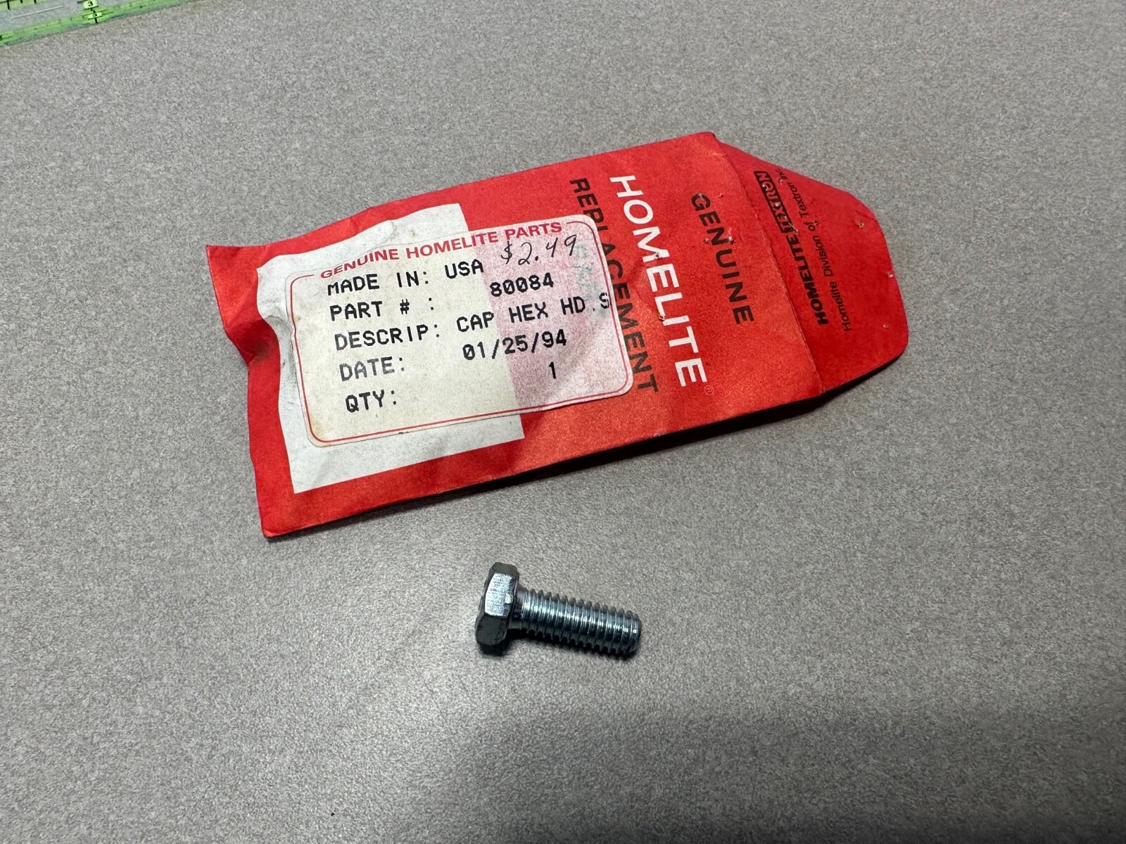NOS Genuine Homelite 80084 Hex Head Cap Screw Bolt Jacobsen 80084-A | eBay