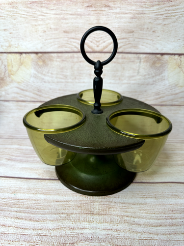 Vintage West Bend Thermo-Serv Green Condiment Caddy Relish Jam Jelly ...