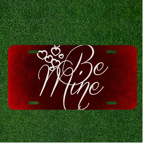 Custom Personalized License Plate Auto Tag With Be Mine Hearts | eBay