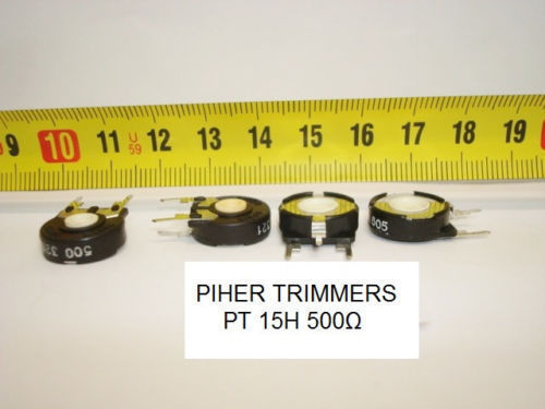 2 x POTENTIOMETERS - TRIMMERS. PIHER PCB PT15H 500 Ohm (15mm. linear ...