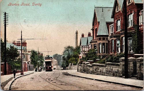 Burton road Derby Postcard Open Top Tram | eBay