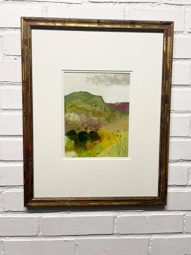 Josette Urso, “Pink Green Mountains” , Oil on Paper Abstract Scene | eBay