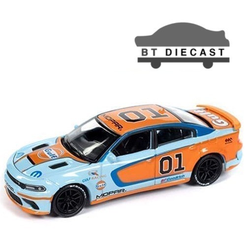 AUTOWORLD 2021 DODGE CHARGER SRT HELLCAT CUSTOM 1/64 GULF LIVERY CP8084 ...