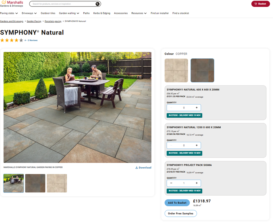 SYMPHONY NATURAL SIGMA COPPER PORCELAIN PROJECT PACK - 16.89M2 ...