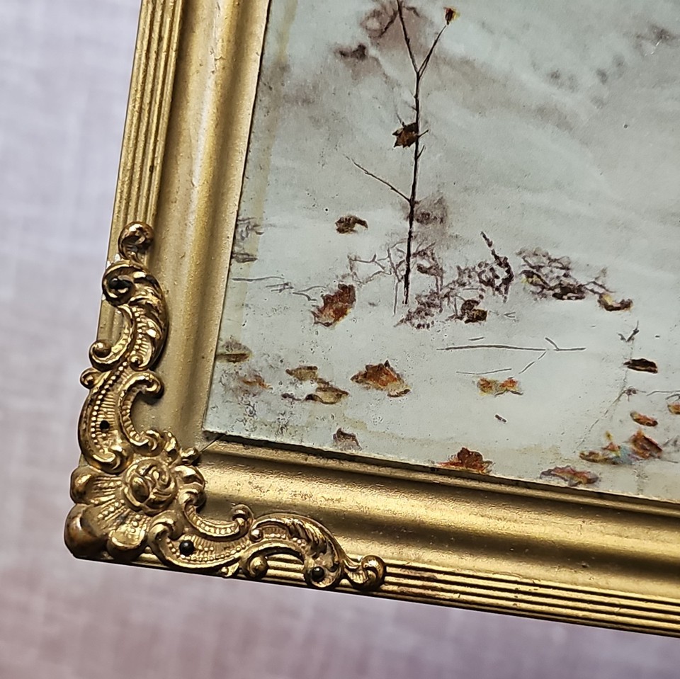 Antique Color Lithograph Under Glass ~ Ullman Mfg Co ~Early Settlers ...