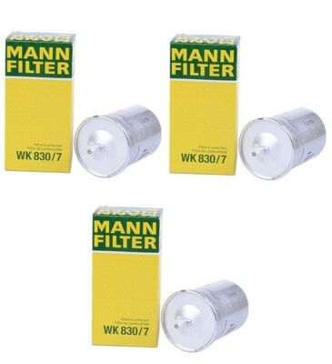 Set of 3 Fuel Filters OEM Mann WK 830/7 For Audi A4 A6 VW Golf Jetta ...