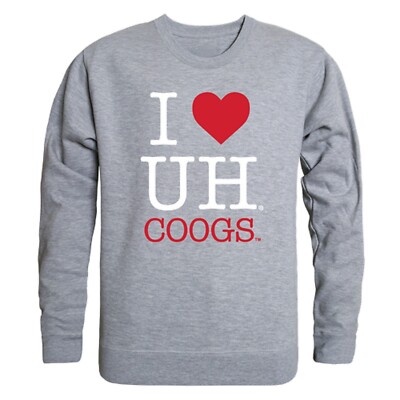 University Of Houston Cougars UH I Love Crewneck Sweatshirt Sweater | eBay
