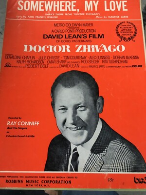 Somewhere My Love 1966 Sheet Music Lara's Theme Dr Zhivago Ray Conniff ...
