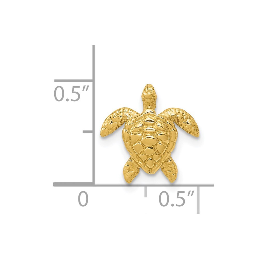 Real 14kt Yellow Gold Polished Small Sea Turtle Chain Slide | eBay