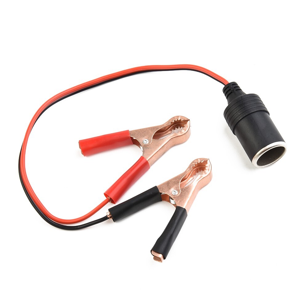 Battery Cable Clamp 12V-24V Battery Crocodile Clip Lighter Socket Metal ...