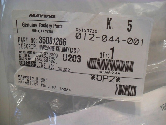 Maytag Washer Riser Service Kit 35001266 for sale online | eBay