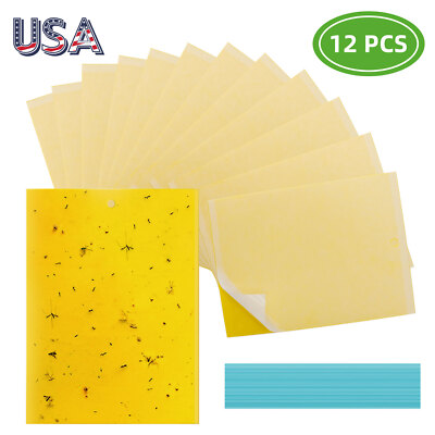 Sticky Fly Glue Trap Yellow Paper Trap Fruit Flies Insect Mosquitoes ...