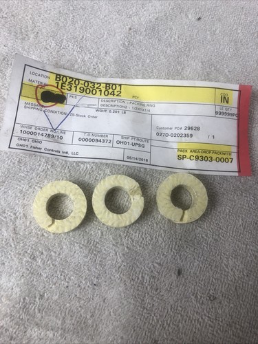 Lot of 3 Fisher 1E319001042 Packing Rings (3995 | eBay