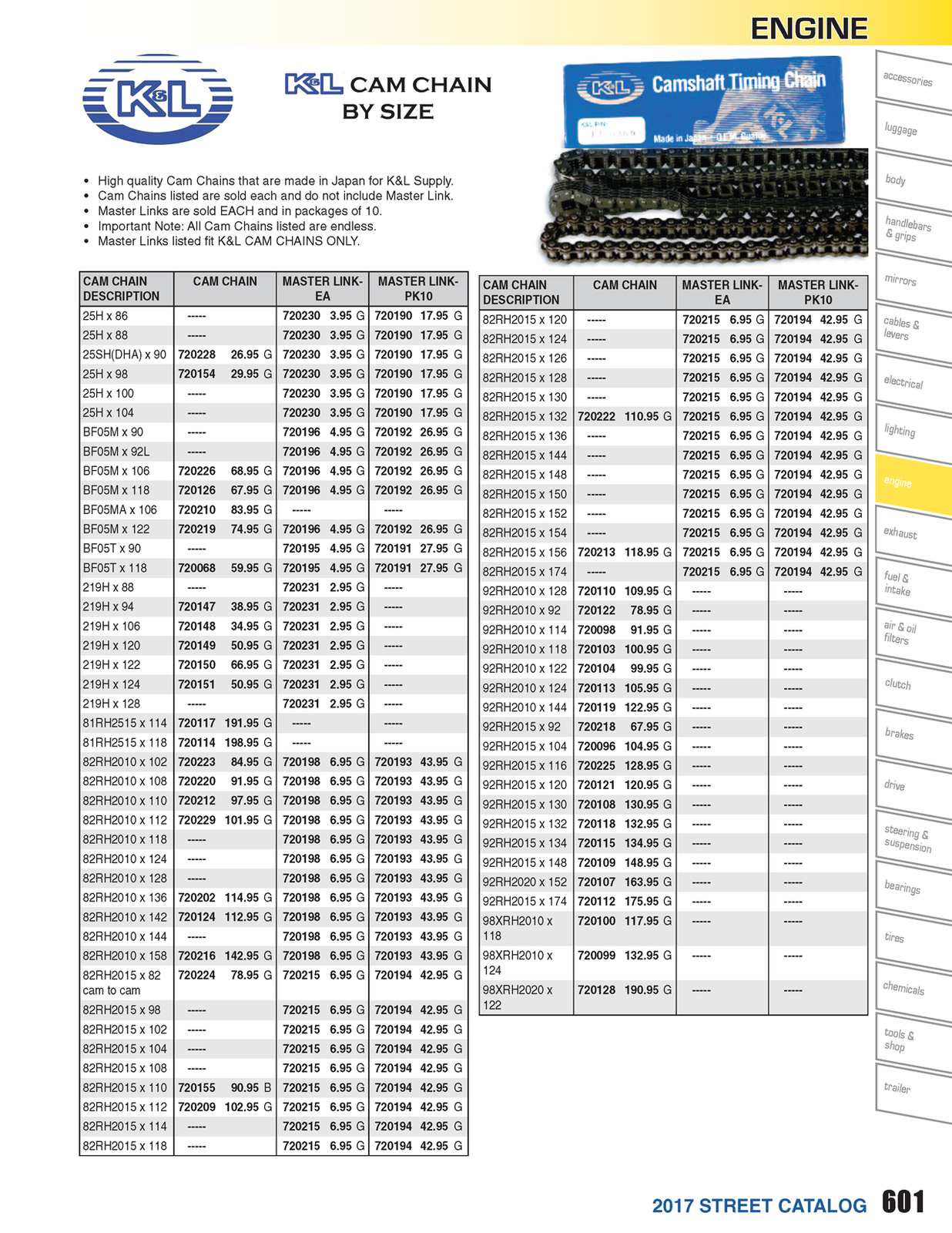 Open Box 1977-1979 Kawasaki Kz650b Cam Chain Master Link:bf05t K&l 12 ...
