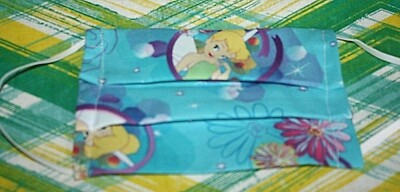 Tinker Bell Face Mask Child Size Cotton 2 Layers Fabric Filter Pocket ...