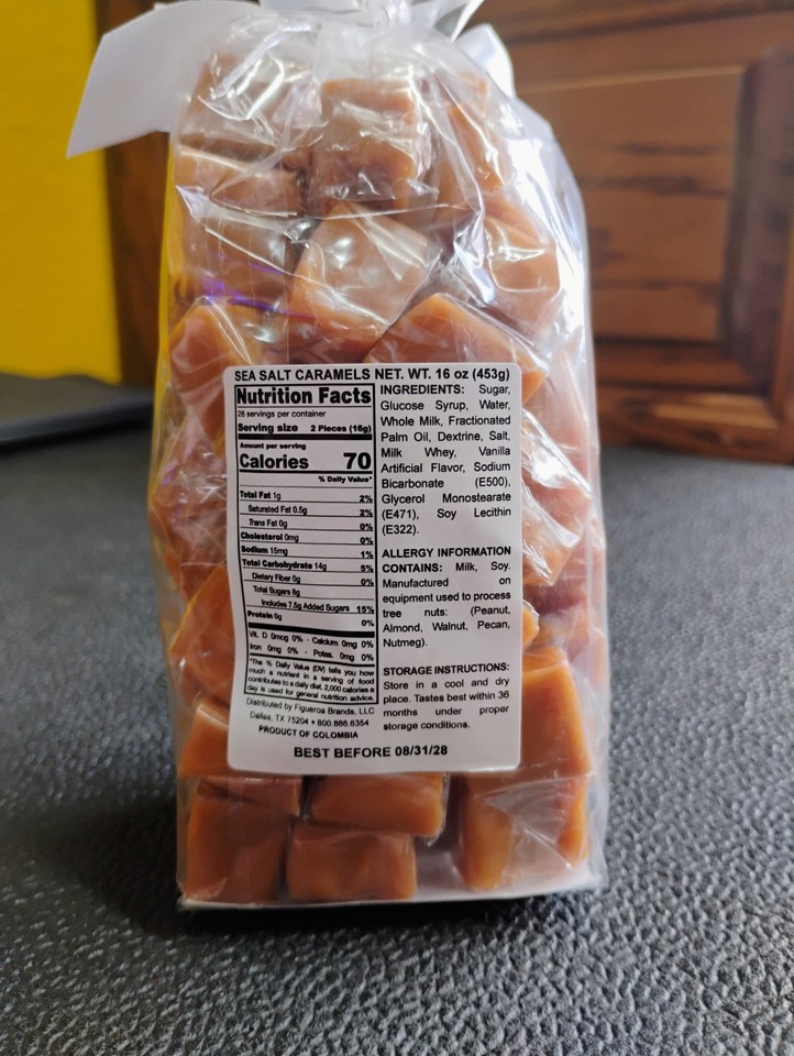 Happy Sweets Gourmet Sea Salt CARAMELS Delicious Morsels ONE LB Free ...