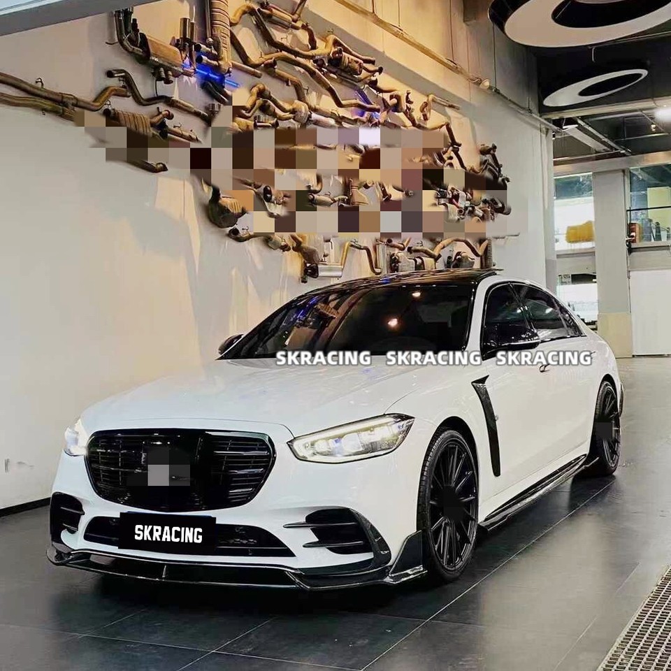 2PCS Glossy Black Side Skirt Body Kits Fits For Mercedes S-Class W223 ...