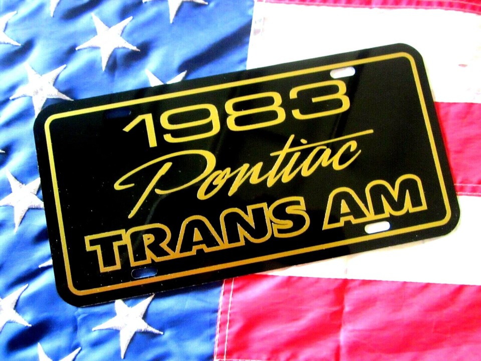 1983 Pontiac Trans Am License plate car tag black & gold smokey & the ...