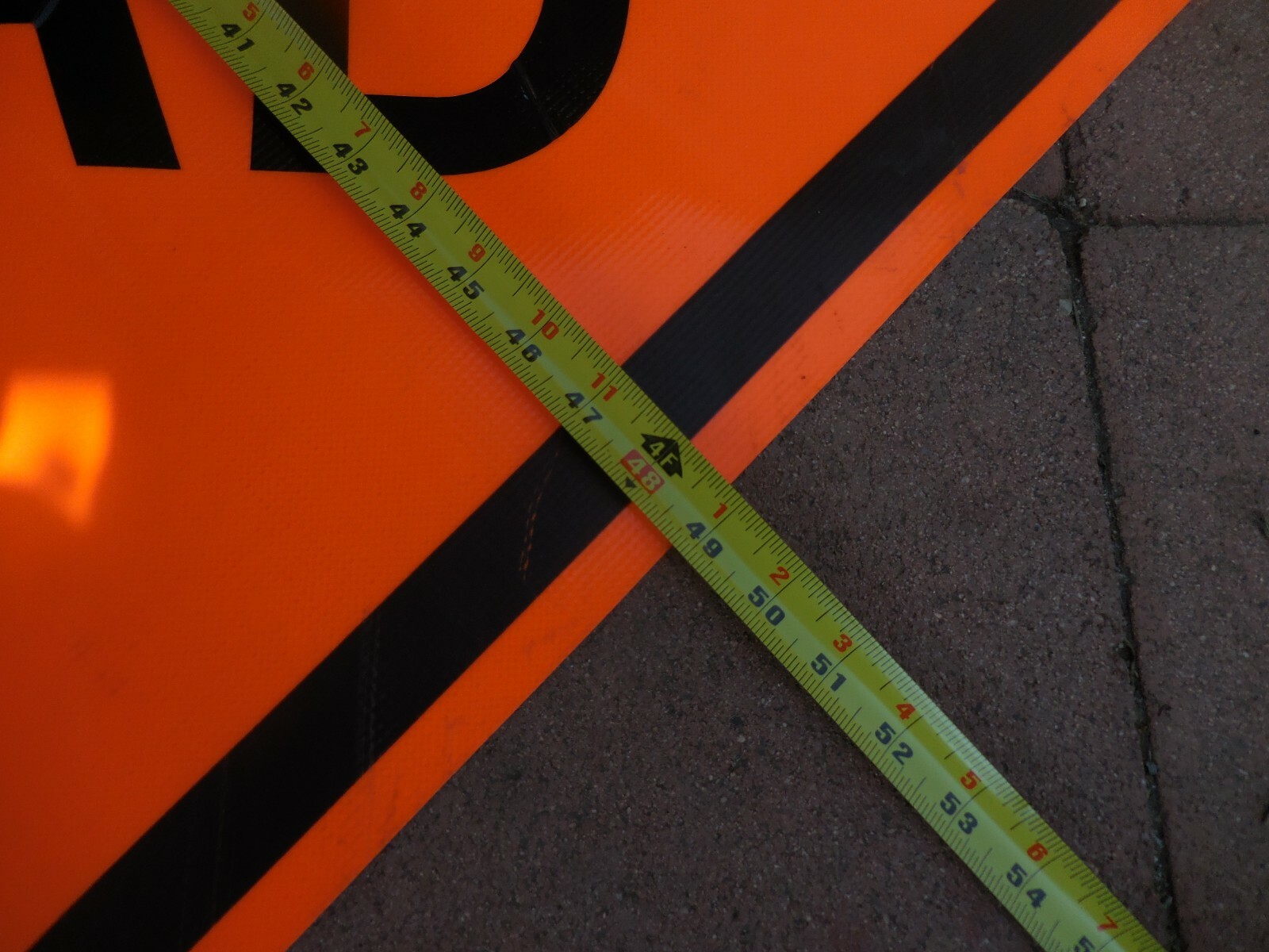 Vintage Authentic vinal large Reflective sign ROAD WORK AHEAD, 67" X 48 ...
