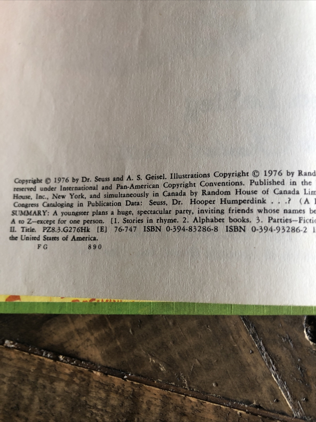 HOOPER HUMPERDINK...? NOT HIM! Book. Theo LeSieg Dr. Seuss 1976 1ST ...