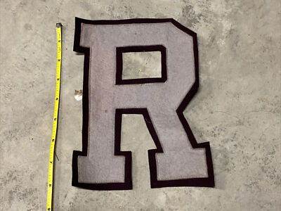 Vintage Letterman Patch Letter R Red Large Maroon Grey | eBay