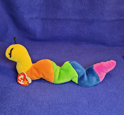 Ty Beanie Baby INCH the Worm 1995 *PVC Pellets* Many Tag Errors #4044 ...