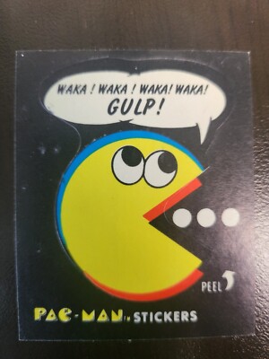 1980 Fleer PAC-MAN #9 Waka Gulp Sticker card Bally Midway Video Game ...