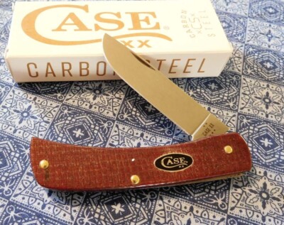CASE XX New 12273 Red Burlap Micarta Handle 1 Blade Sodbuster Jr Knife ...