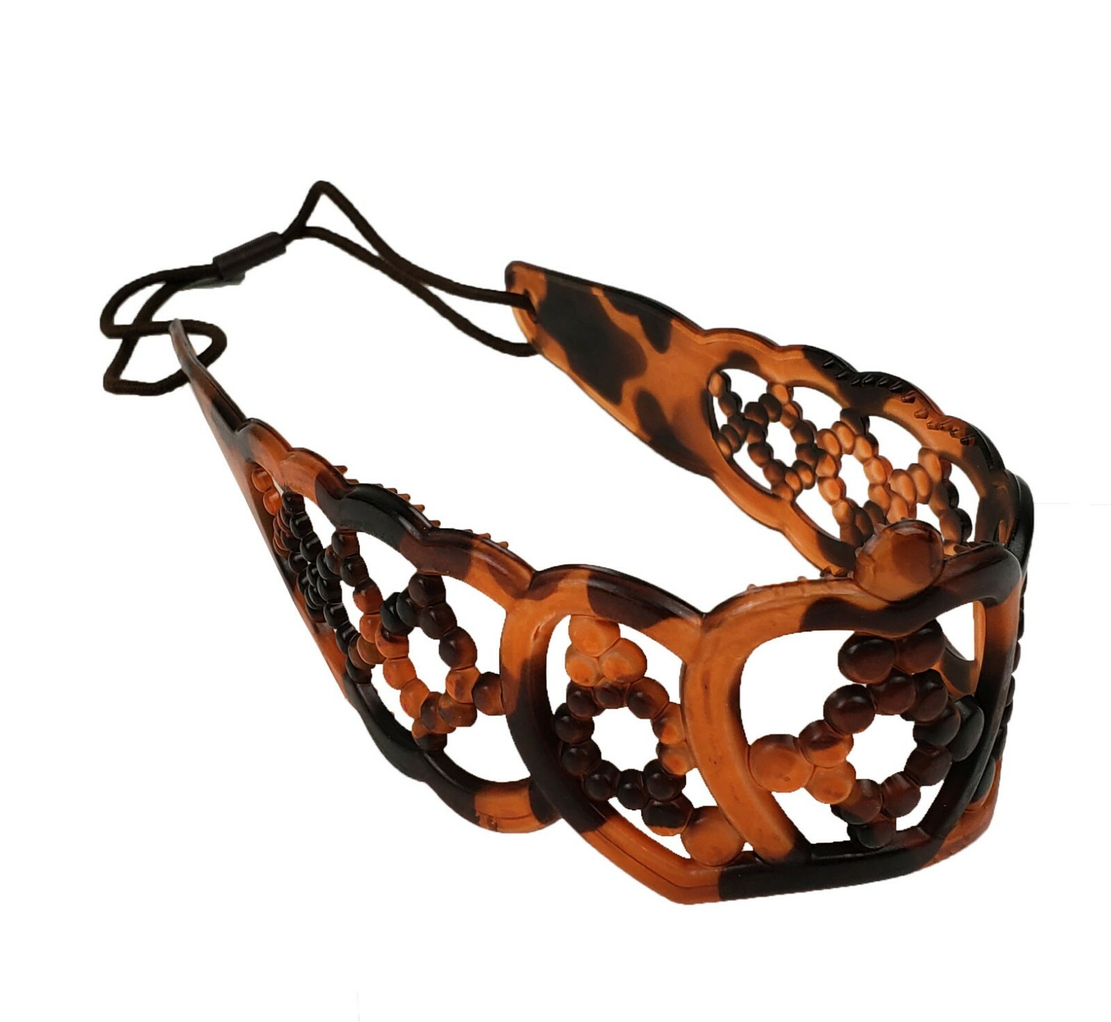 2 PCS French Style Crown Tortoise Headband Flexible with Elastic Band ...