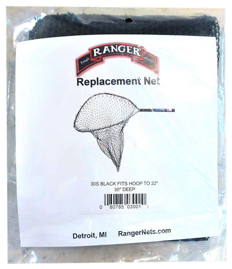 Ranger Replacement Smelt Net 30" Deep, Black or White, Fits Up To 22 ...