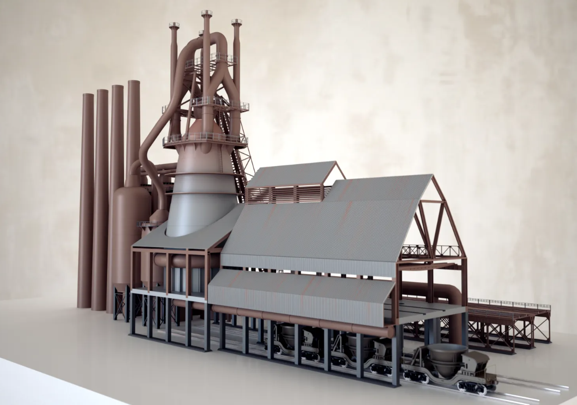 N 1:160 3D Printed Steel Mill Blast Furnace Scale Building Kit Railroad ...