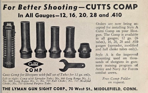1946 Print Ad Cutts Comp Shotgun Compensators All Gauges Lyman ...