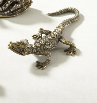 Silver Collectible Decorative bejeweled Gecko Lizard Trinket Box | eBay