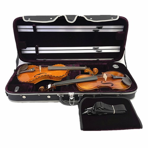 Great Pro. Wooden Double 4/4 (Violin/Viola) Case - Adjustable | eBay