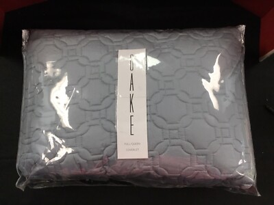 OAKE Vitoria Full/Queen Coverlet Dove Gray Quilted 100% cotton 92x96 ...