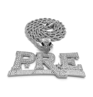 HIP HOP ICED CUBIC ZIRCONIA YOUNG DOLPH PRE PENDANT 6mm 30" ROPE CHAIN ...