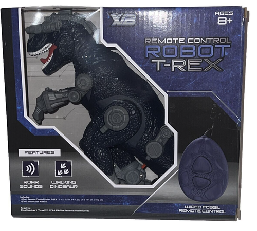 Robot T-Rex Remote Control Walking Roaring 7.9 inch DINOSAUR New in box ...
