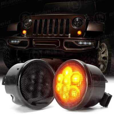 For Jeep Wrangler JK 2007-2017 Front Amber LED Turn Signal Lights ...