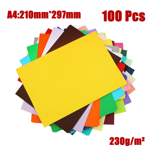 A4 Coloured Paper 230g/m² Craft Card Paper Printer Copier 100Pcs Multi ...