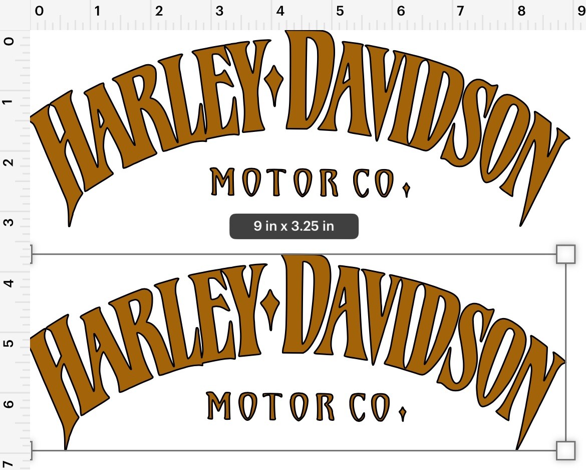 Harley Davidson Gas Tank Vinyl Decals Copper | 9‚Äùx3.25‚Äù | Metallic ...