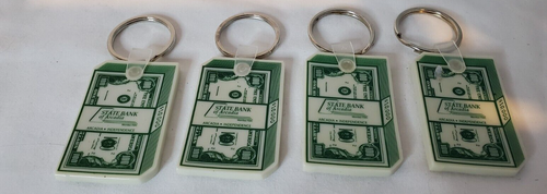 100 Hundred Dollar Bills Money Keychains Key Chain Ring Rubber 2' Set ...