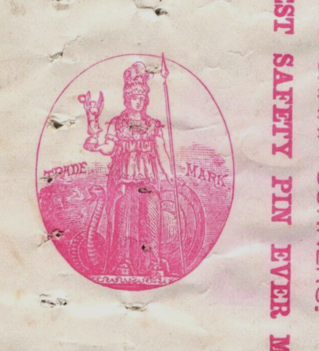 1880s-90s Minerva Shield Safety Pins Package Card Label F192 | eBay