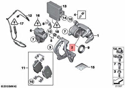 Genuine BMW Hybrid 5 F10 F11 F18 518d 520d ed 520dX BRAKE CARRIE ...